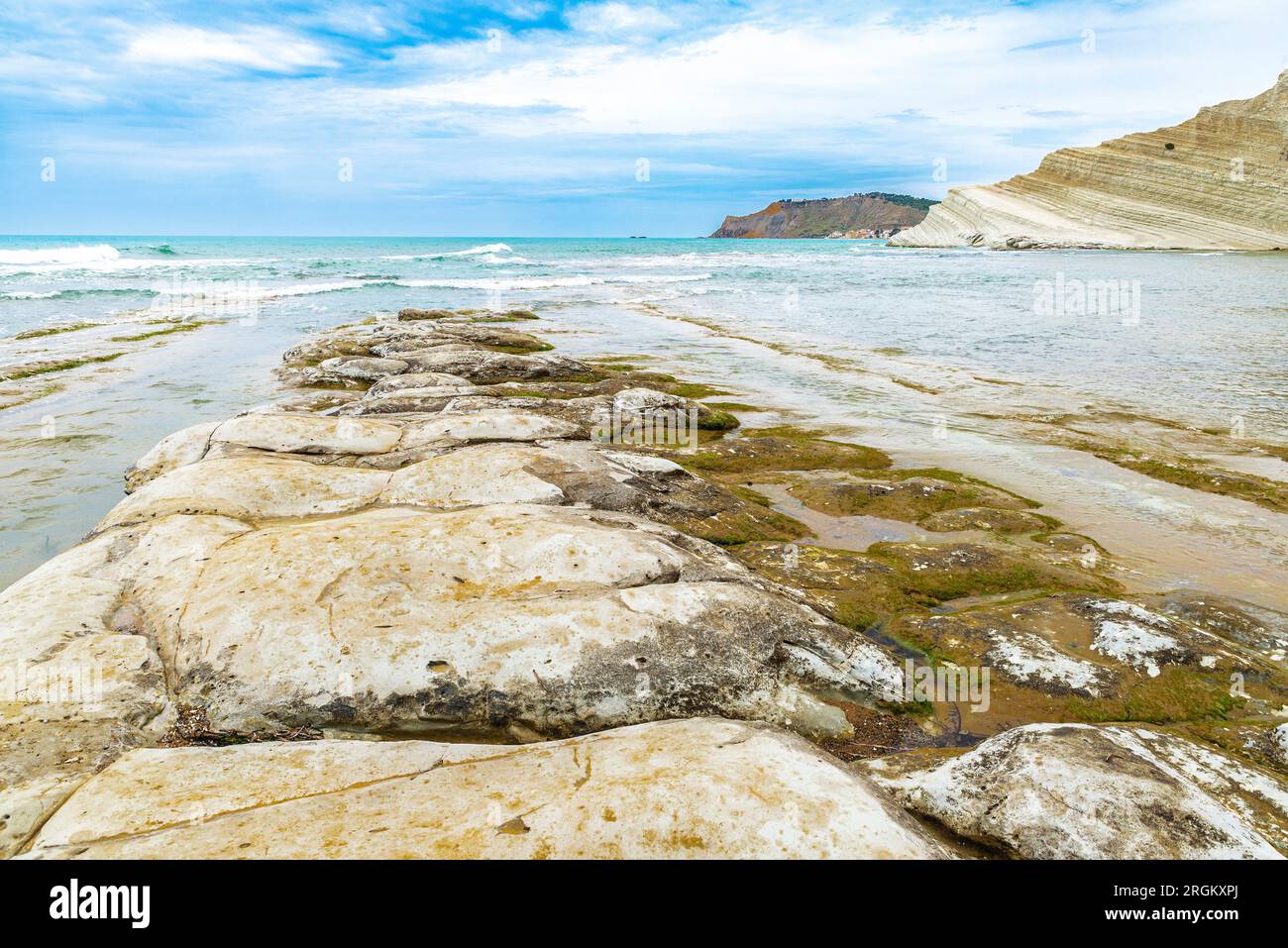 Panoramic of the Scala dei Turchi or Stair of the Turks or Turkish ...
