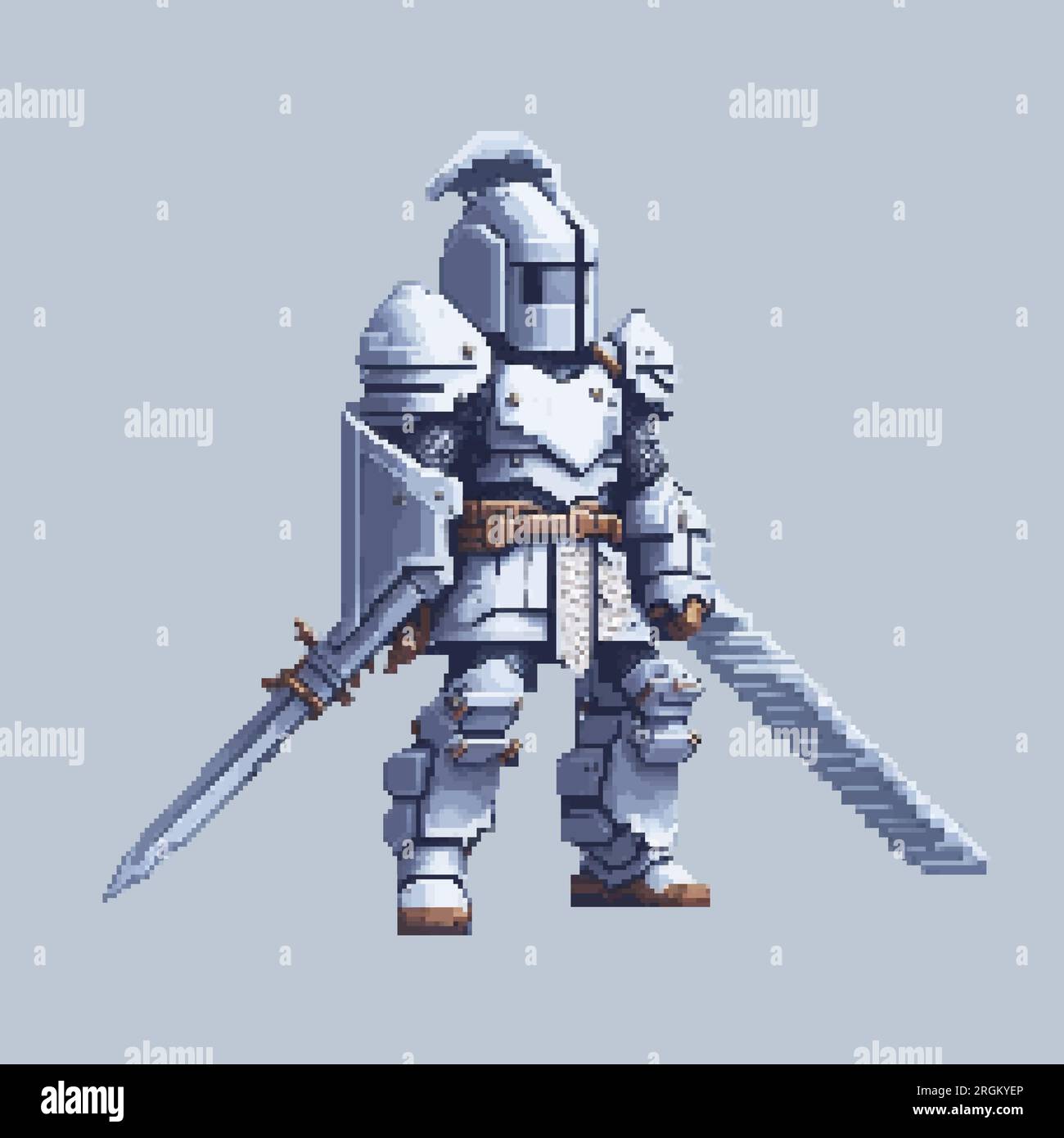 Knight warrior pixel art character for 8-bit video game background ...
