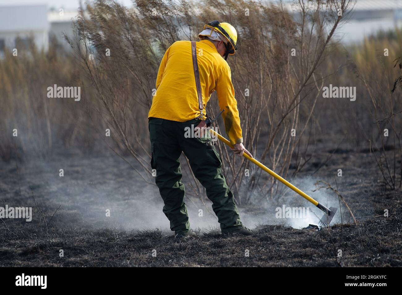 August 10, 2023: Austin Fire Department Firefighters mop-up after a ...