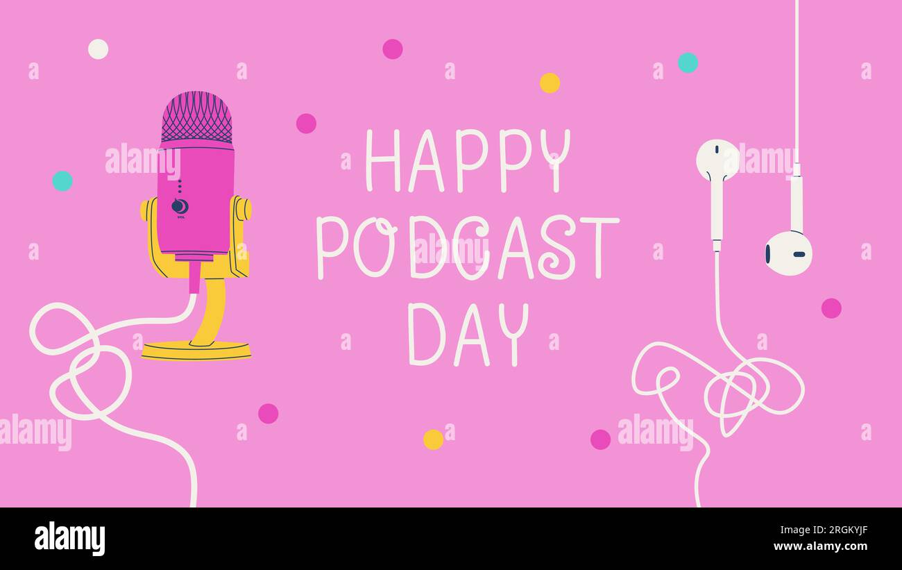 Happy podcast day. Postcard banner for September 30, which is ...