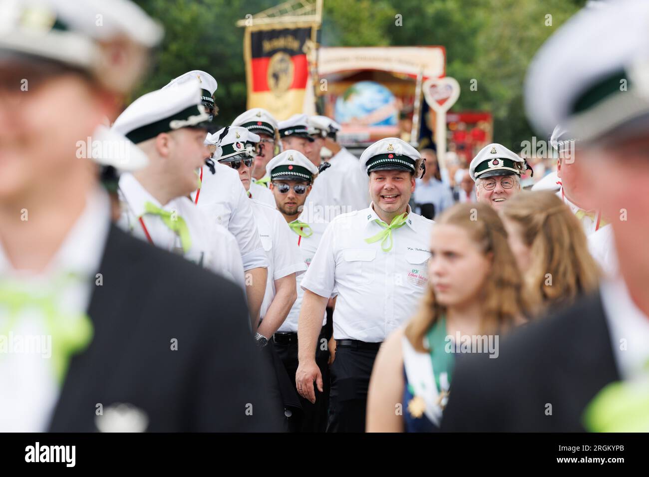 Vechta, Germany. 10th Aug, 2023. Exuberant mood can be seen among the ...