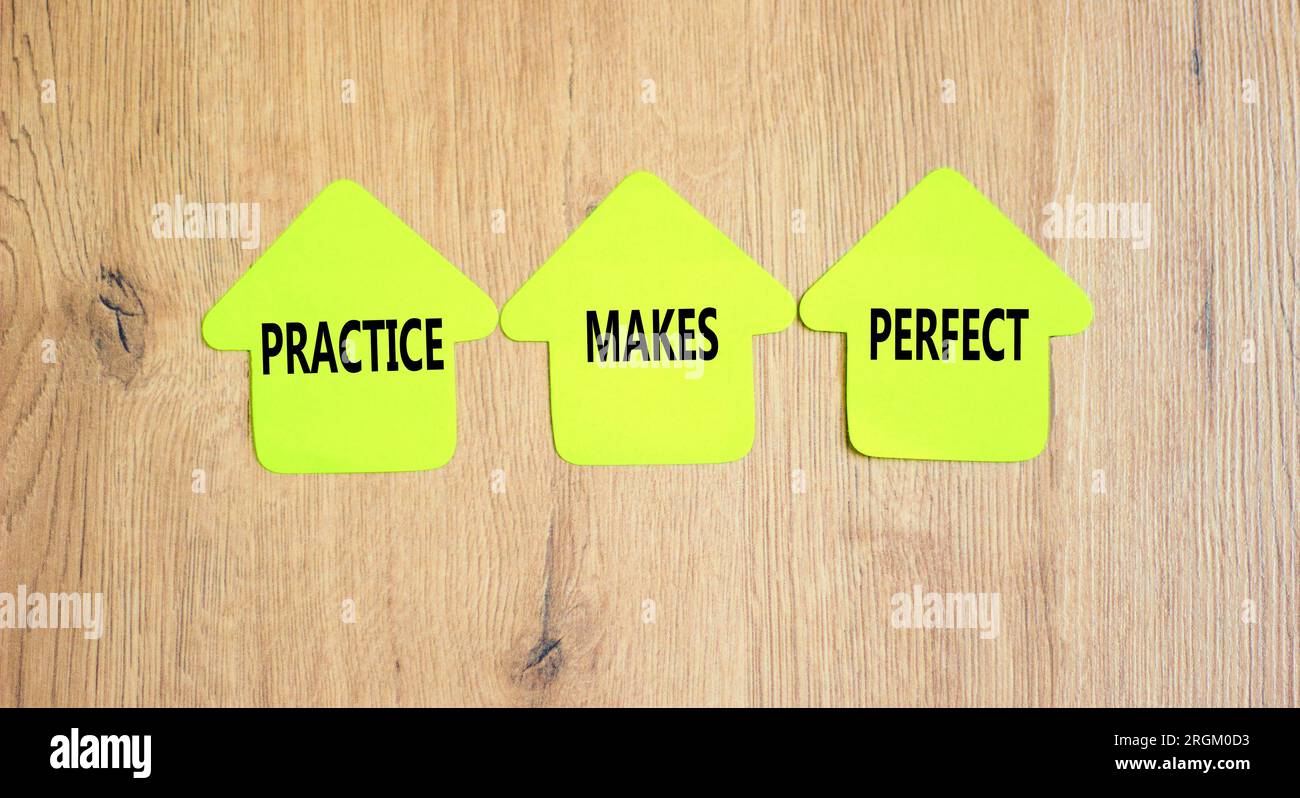 Practice makes perfect symbol. Concept words Practice makes perfect on ...