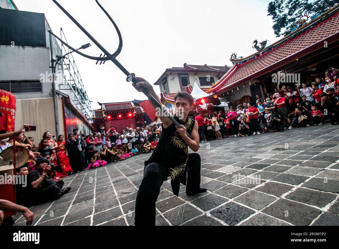 A man demonstrates the Wushu martial art at the Sejit celebration of YM ...