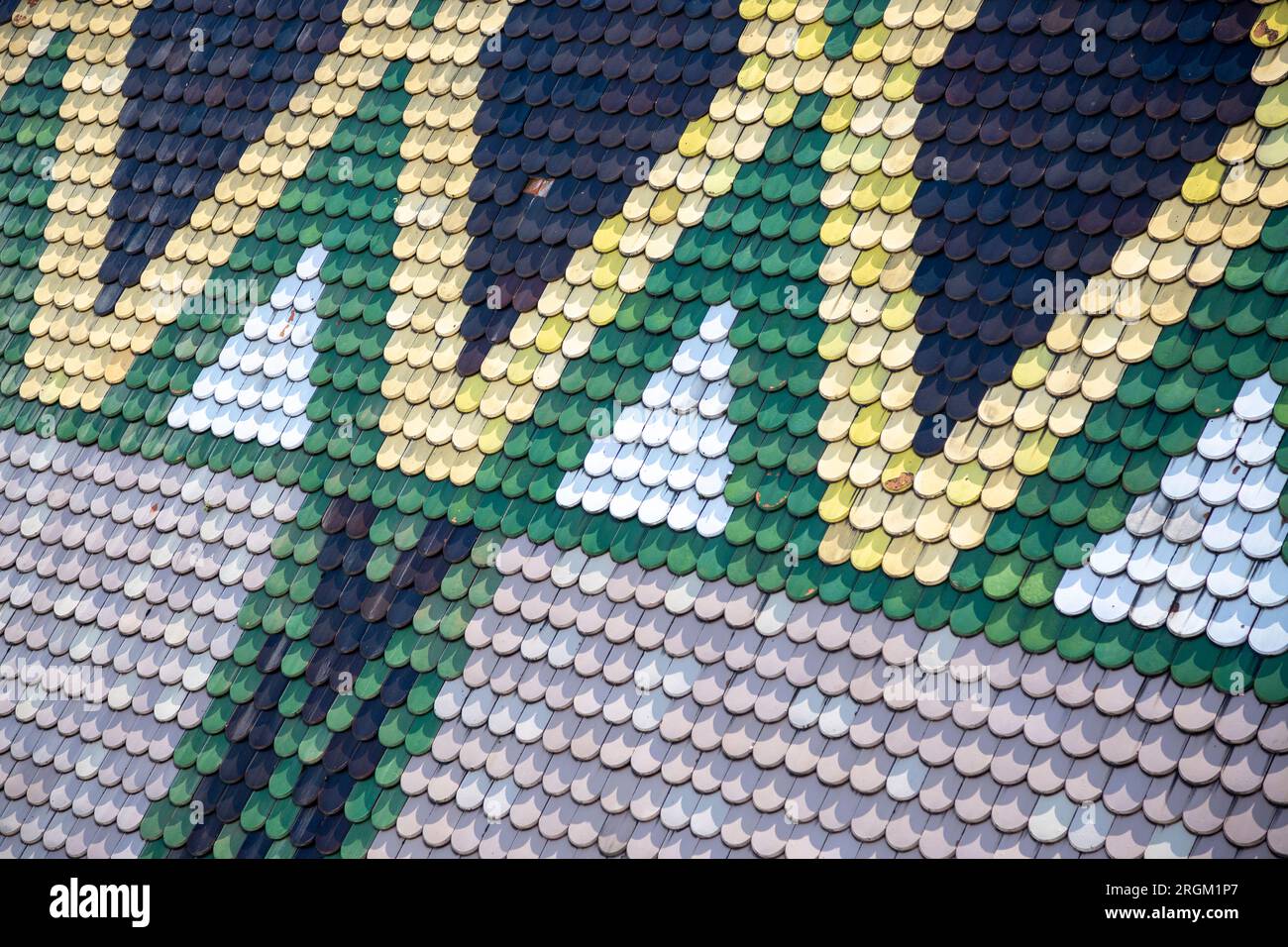 Background and texture of multi-colored roof tiles Stock Photo - Alamy