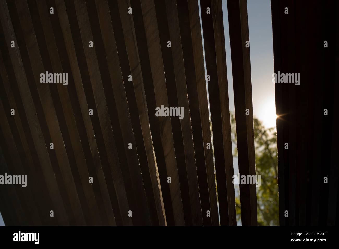 Boarding. Roof boards. Details of building made of wood. Boards lie in ...