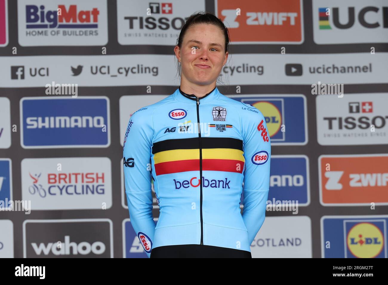 Glasgow, UK. 10th Aug, 2023. Belgian Fleur Moors celebrates with the ...