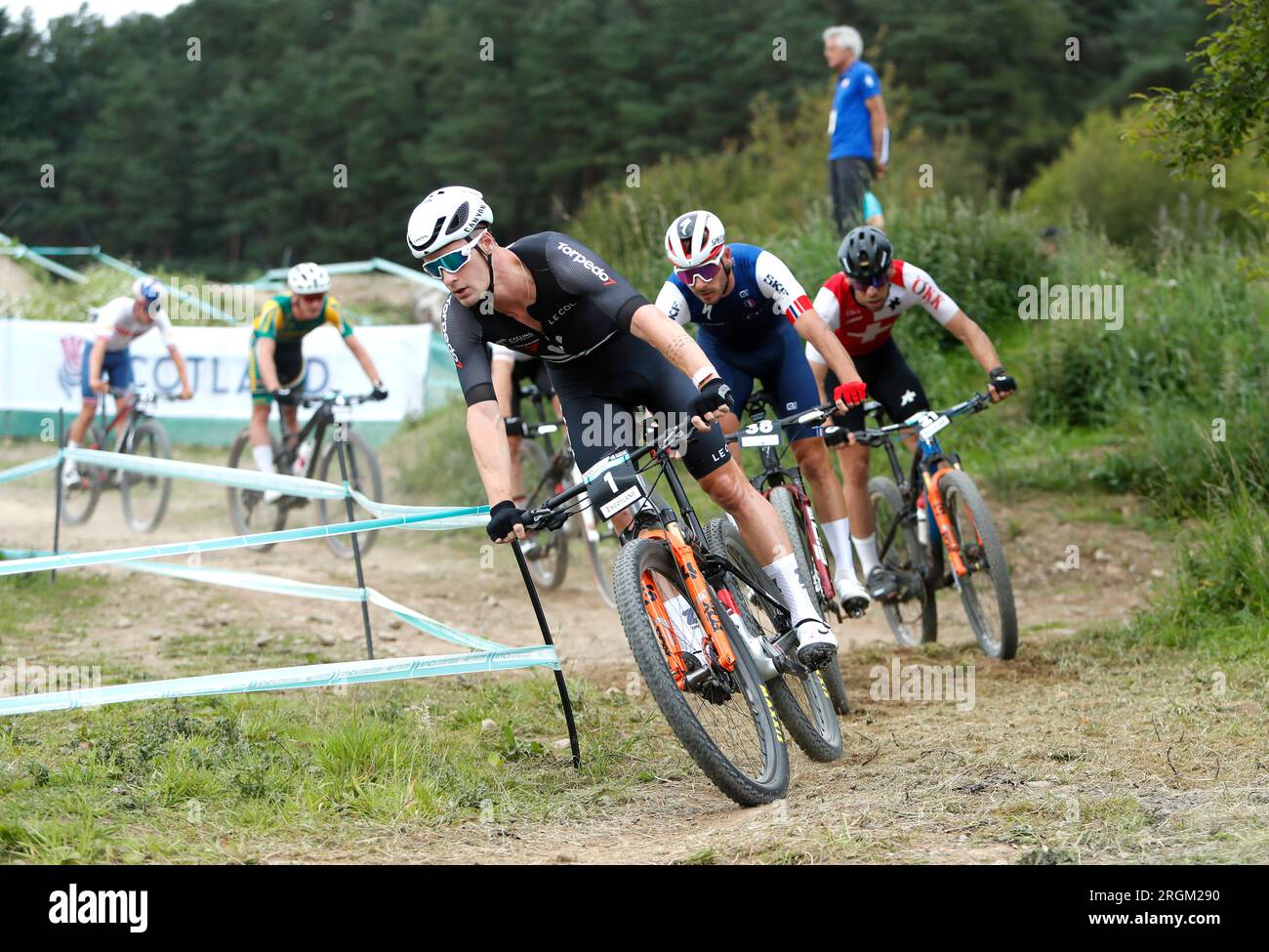 New Zealand's Samuel Gaze (left) during the Men Elite Cross-country ...