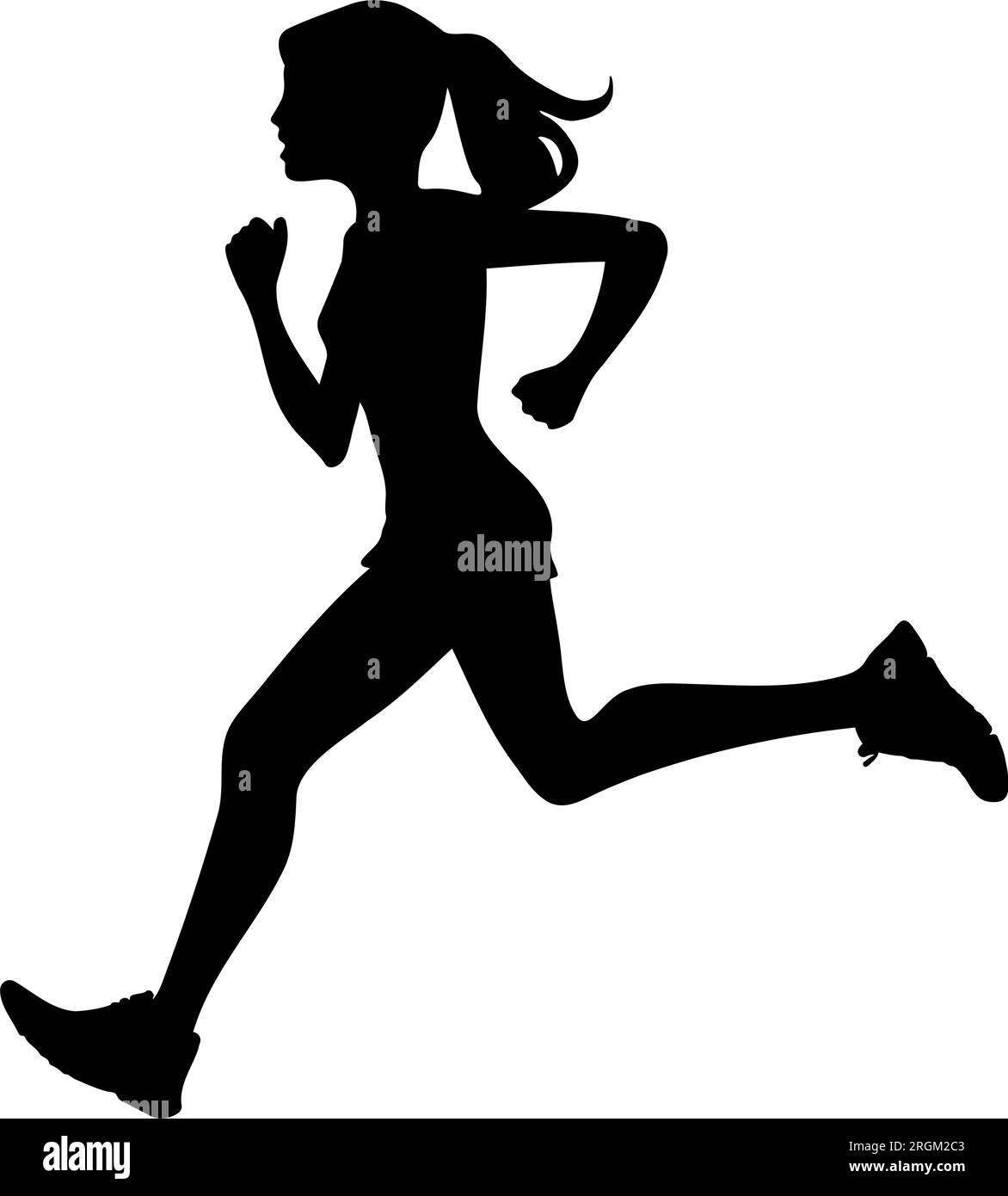 Running girl silhouette. Vector illustration Stock Vector Image & Art ...
