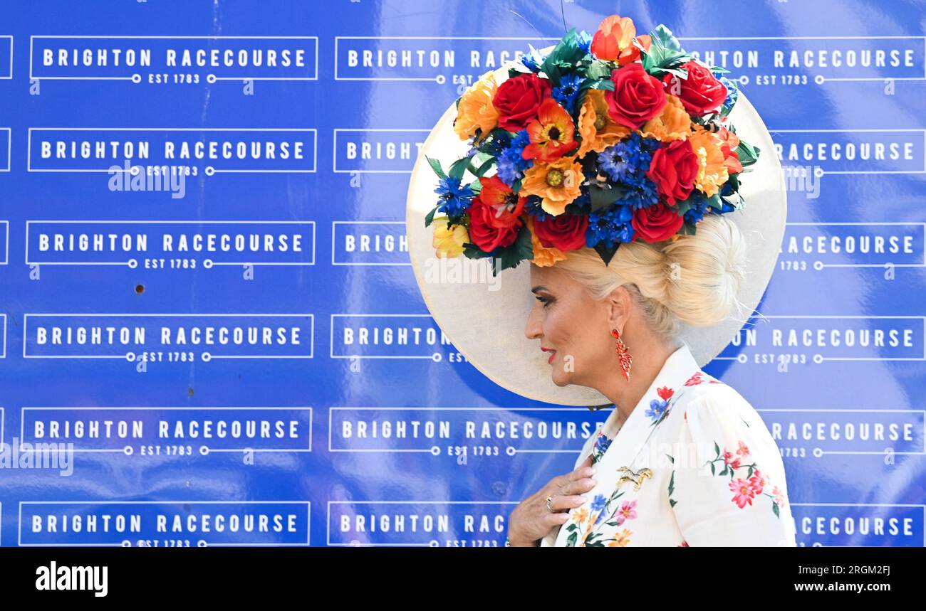 Brighton UK 10th August 2023 - Rachel Oates won 'Best Dressed Lady" in ...