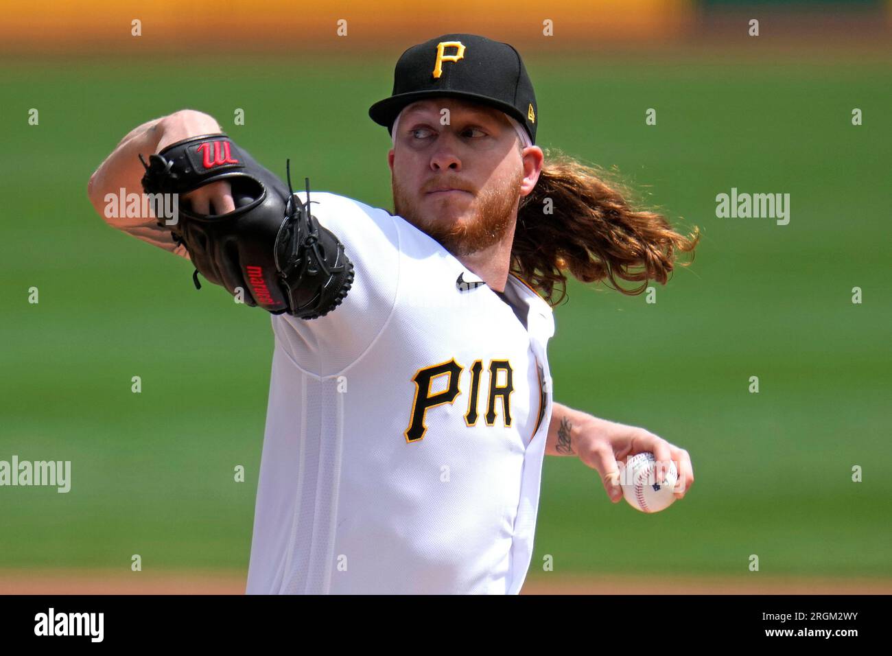 Pittsburgh Pirates starting pitcher Bailey Falter delivers during the ...