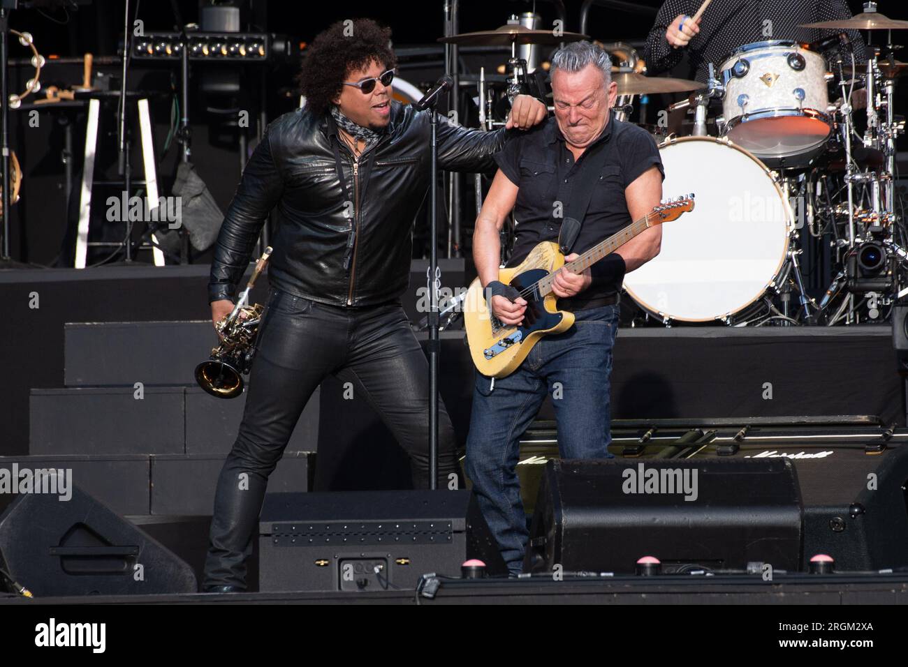 London, UK. 06 Jul, 2023. Pictured Left to right: Jake Clemons, Bruce ...