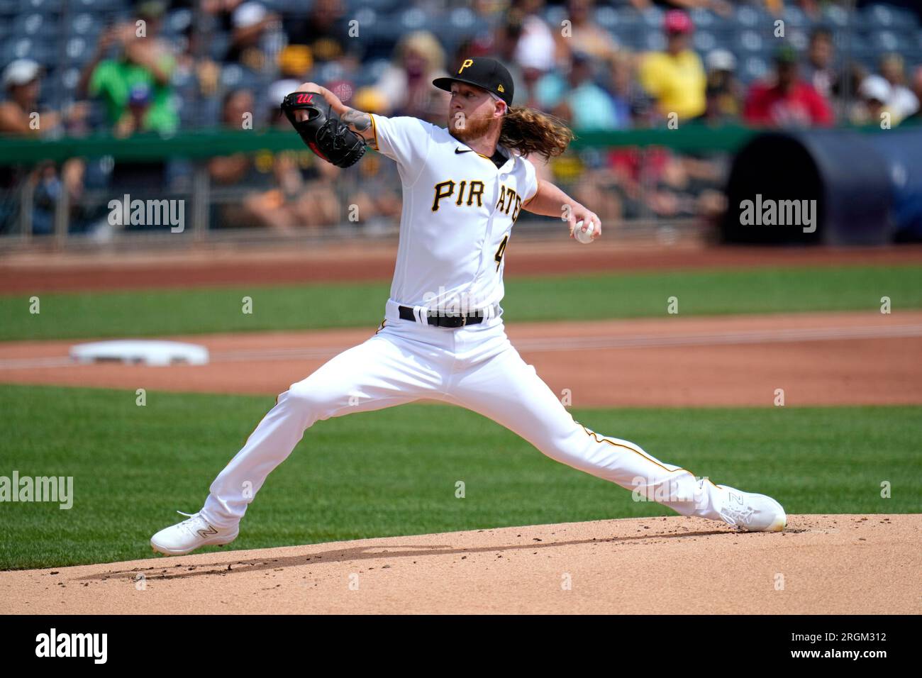 Pittsburgh Pirates starting pitcher Bailey Falter delivers during the ...