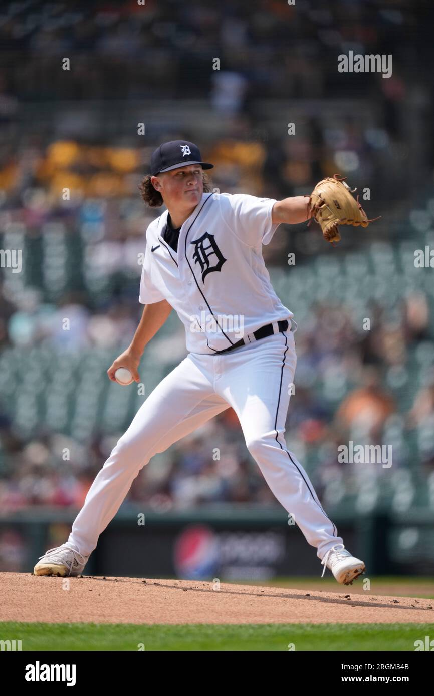 Detroit Tigers starting pitcher Reese Olson throws during the first ...