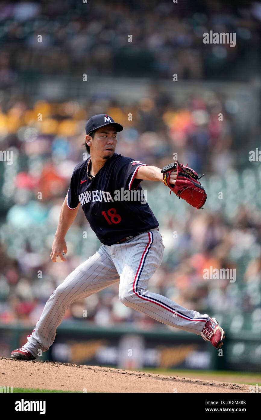 Minnesota Twins starting pitcher Kenta Maeda throws during the first ...