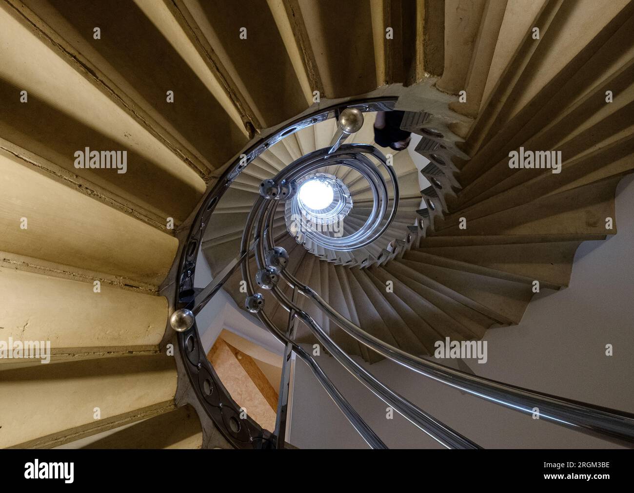 The staircase at the Cosmic House, Holland Park, London. A Post-modern ...