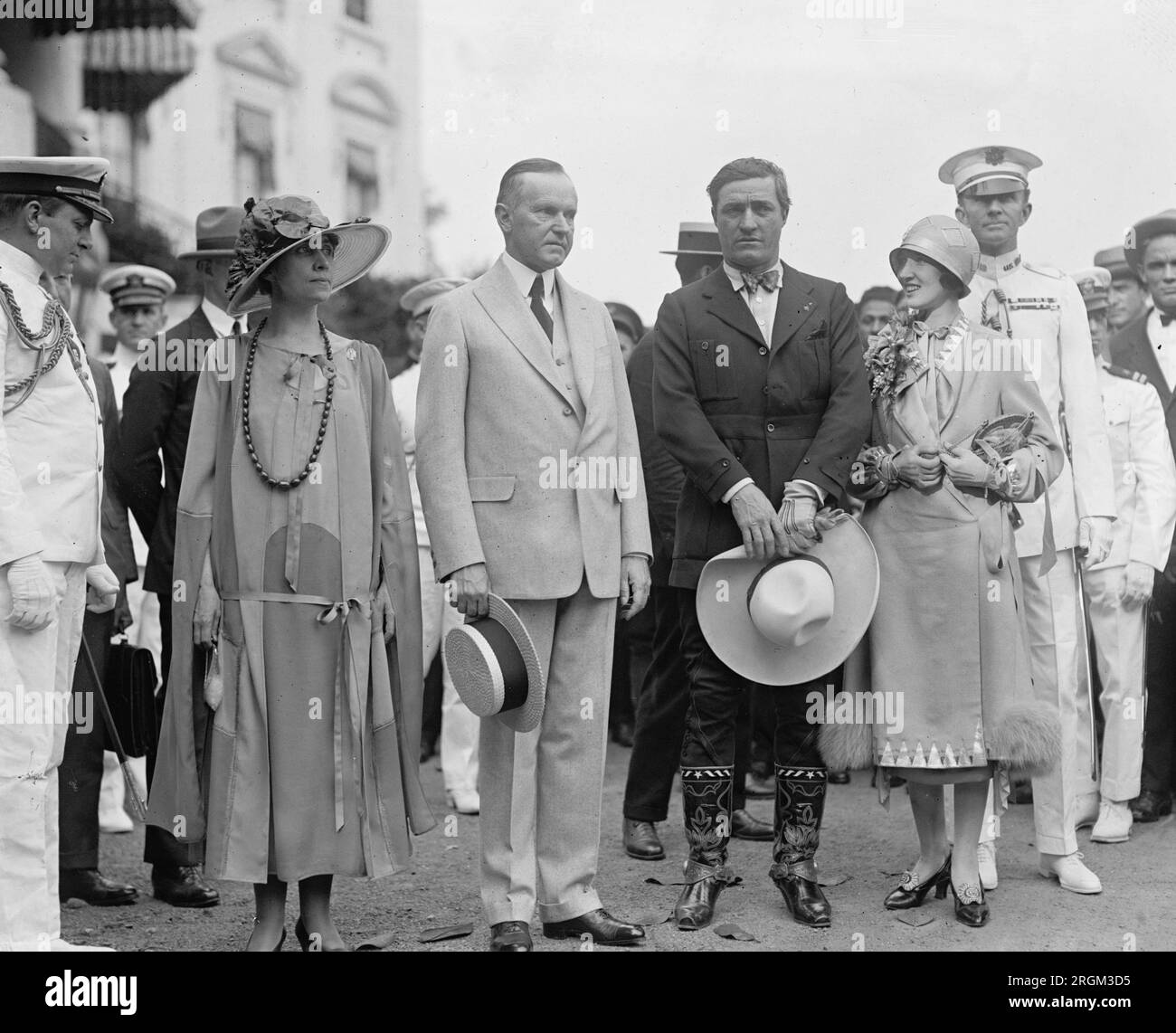 President Calvin Coolidge and Mrs. Coolidge & Tom Mix and Mrs. Tom Mix ...