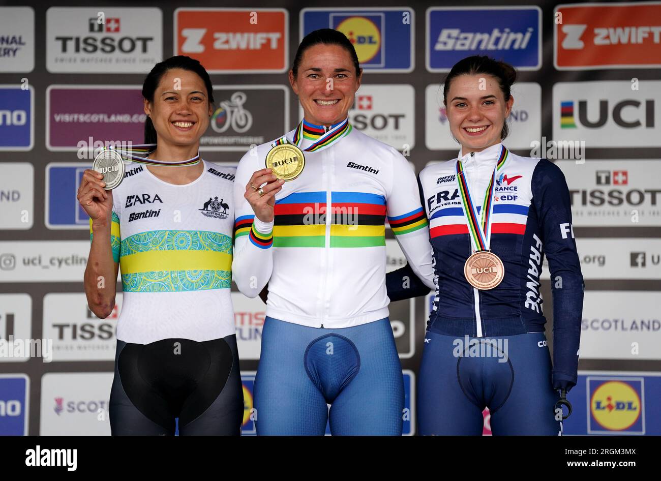 Left to right, Australia's Alana Forster with silver, Great Britain's ...