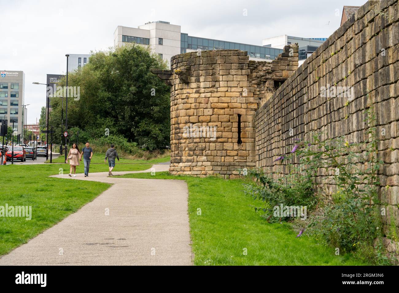 The Durham Tower - part of the Town Wall in the city of Newcastle upon ...