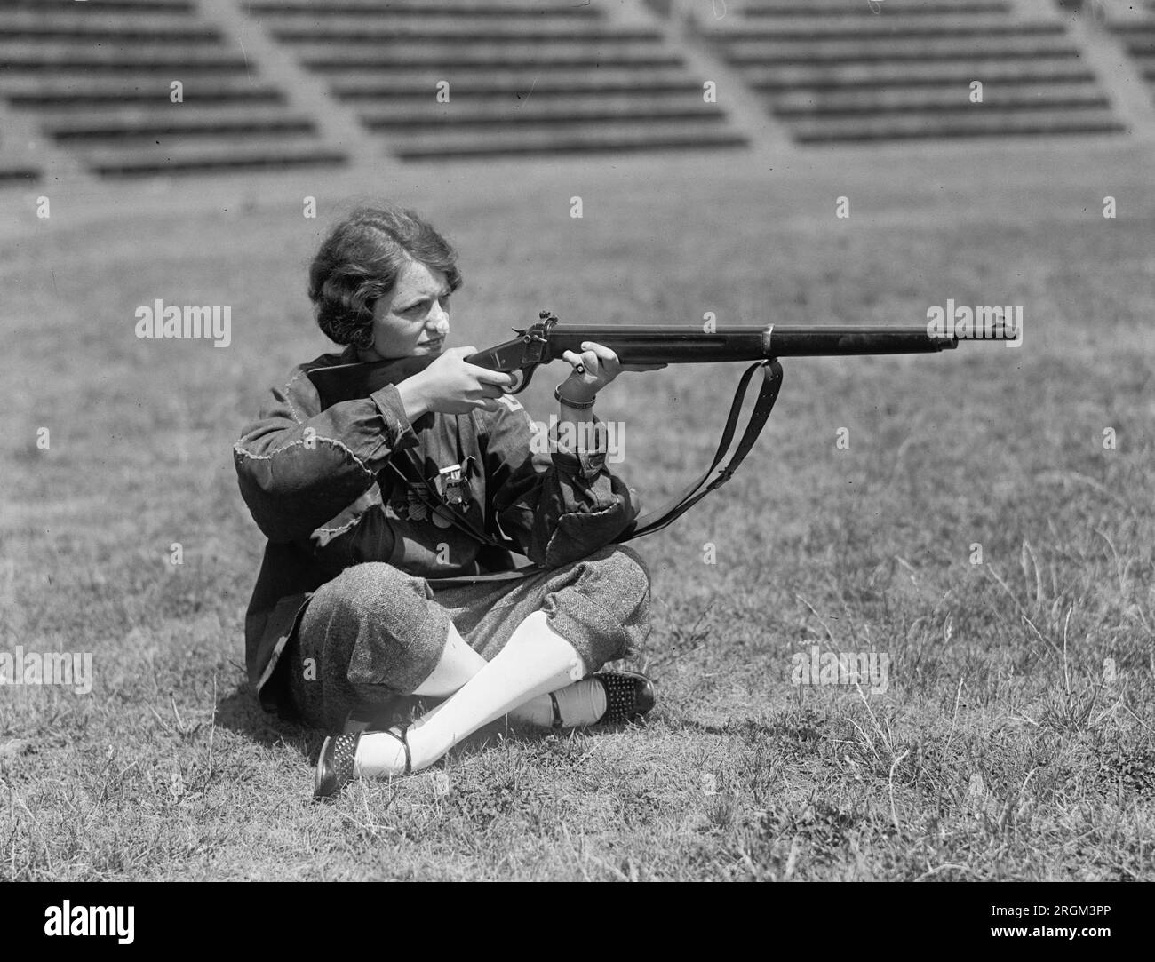 Female rifle team member ca. 1925 Stock Photo - Alamy