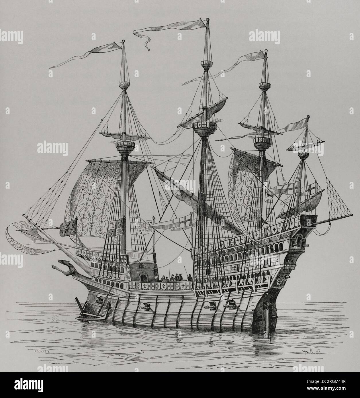 War ship which carried King Henry VIII (1491-1547) from Dover, (England ...