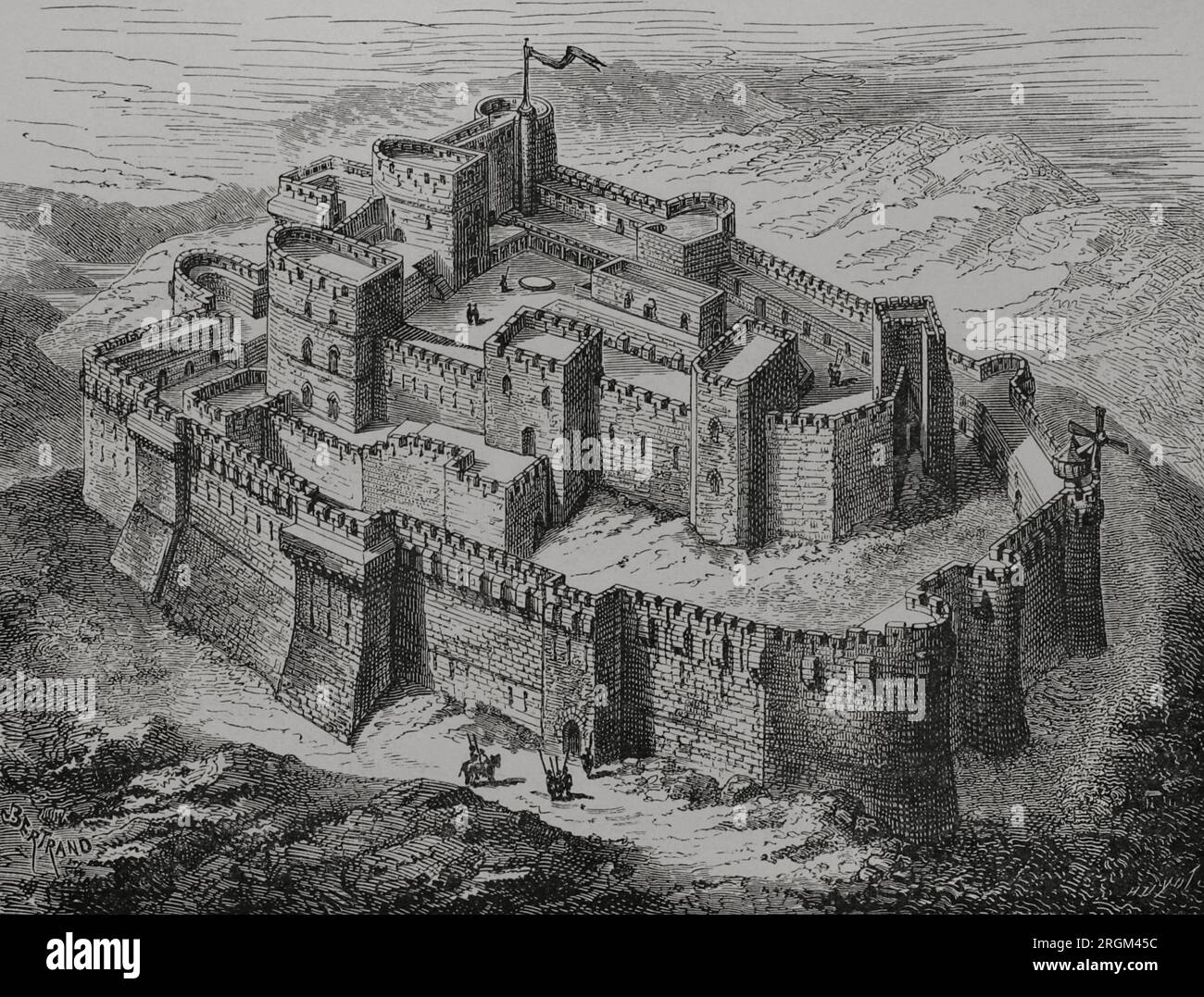 Syria. Krak des Chevaliers. Castle built in the twelfth century by the ...