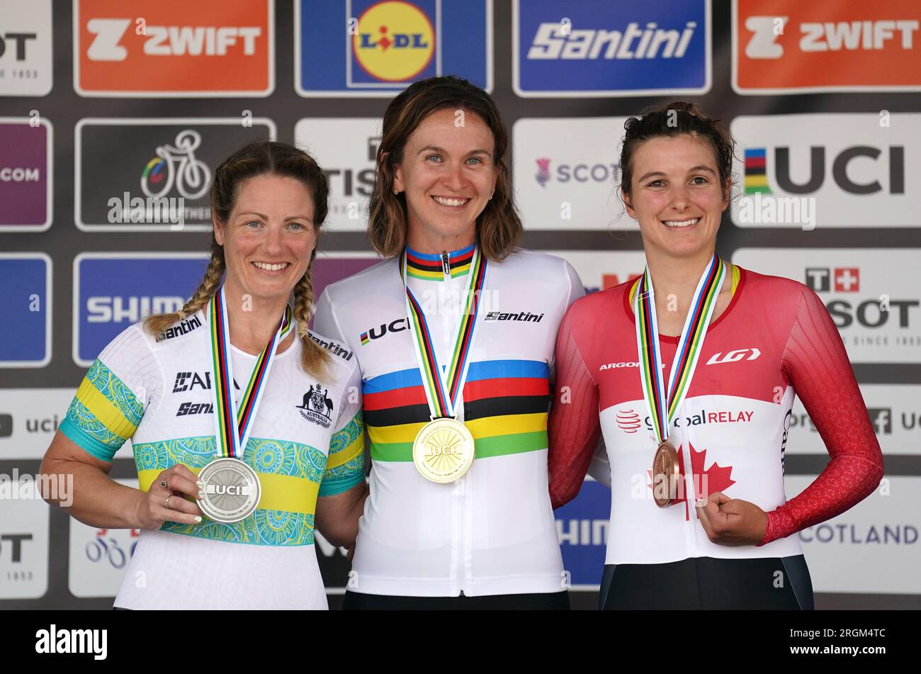 Left to right, Australia's Emily Petricola with silver, USA's Samantha ...