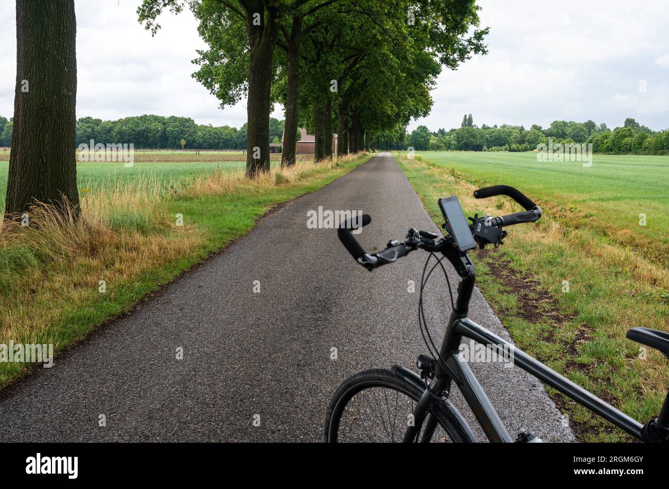 Nispen, Brabant, The Netherlands, July 1, 2023 - Trekking bike standing ...