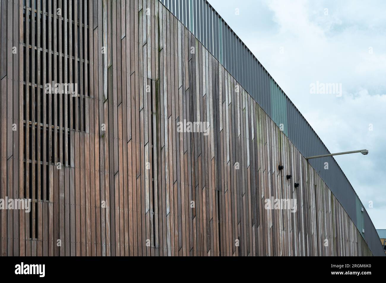 Roosendaal, Brabant, The Netherlands, July 1, 2023 - Wooden facade of a ...