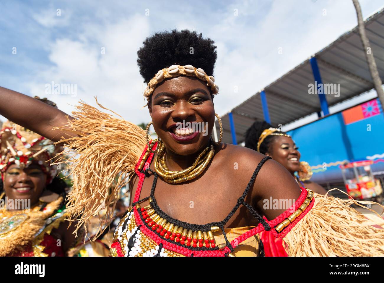 Salvador, Bahia, Brazil - February 11, 2023: Members of a traditional ...