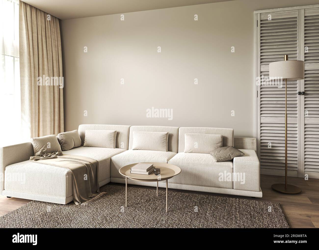 Contemporary classic white beige livingroom with sofa background. Large ...