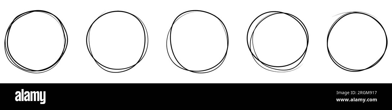 Set of hand drawning circles. Design for message and for note mark ...