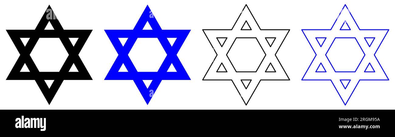 Set of star of David in different variation. Judaism symbol. Vector ...