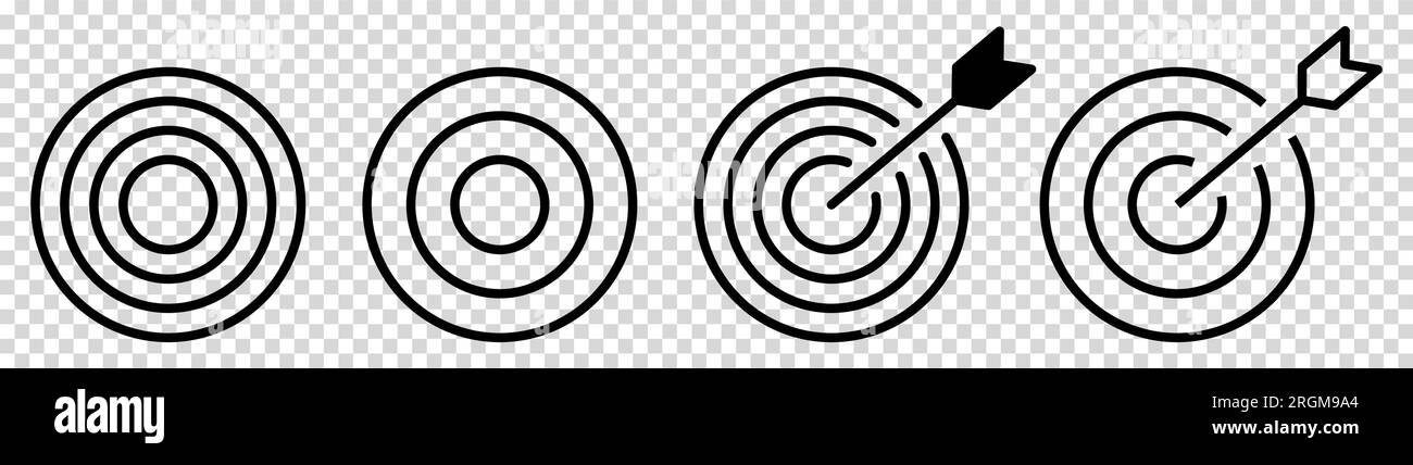 Set of target icons. Vector illustration isolated on transparent ...