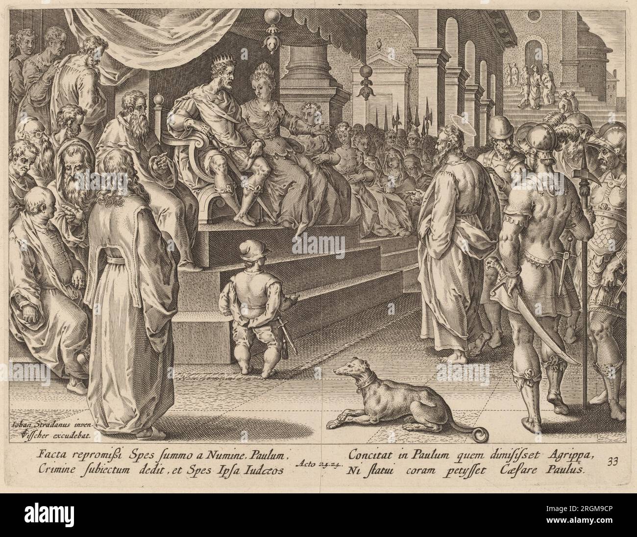Saint Paul before Festus and Agrippa by Philip Galle Stock Photo - Alamy