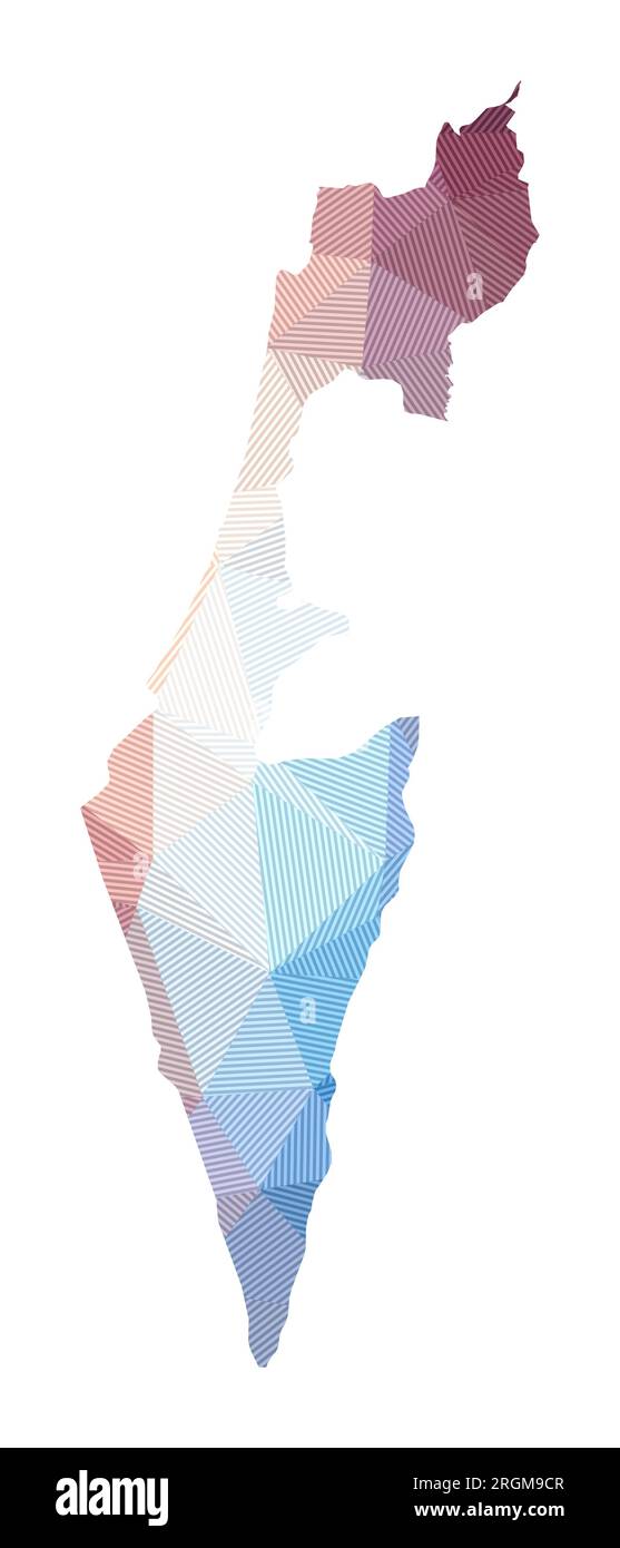 Map of Israel. Low poly illustration of the country. Geometric design ...