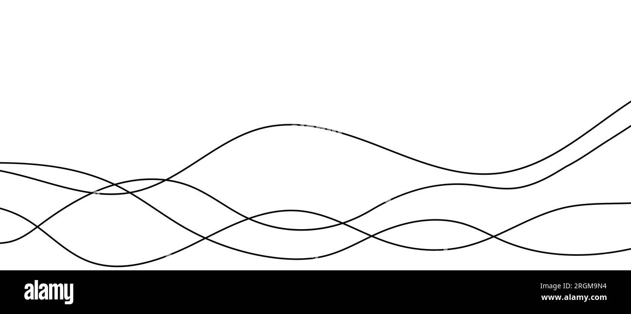 Thin Line Wavy Abstract Background Curve Wave Vector Seamless Pattern