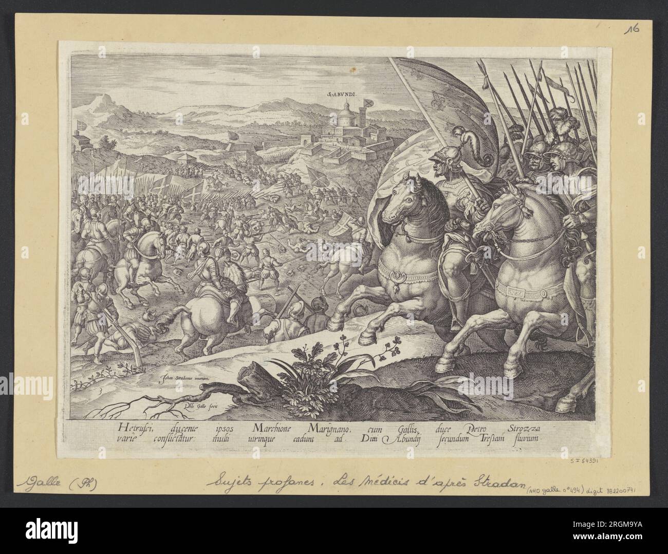 The Battle of Labadia Di Sena and St Abonda circa 1582 by Stradanus ...