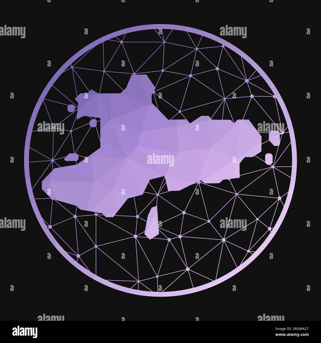 Union Island icon. Vector polygonal map. Union icon in geometric style ...