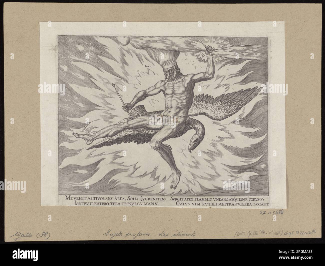 Fire [Zeus] 1564 by Philip Galle Stock Photo - Alamy