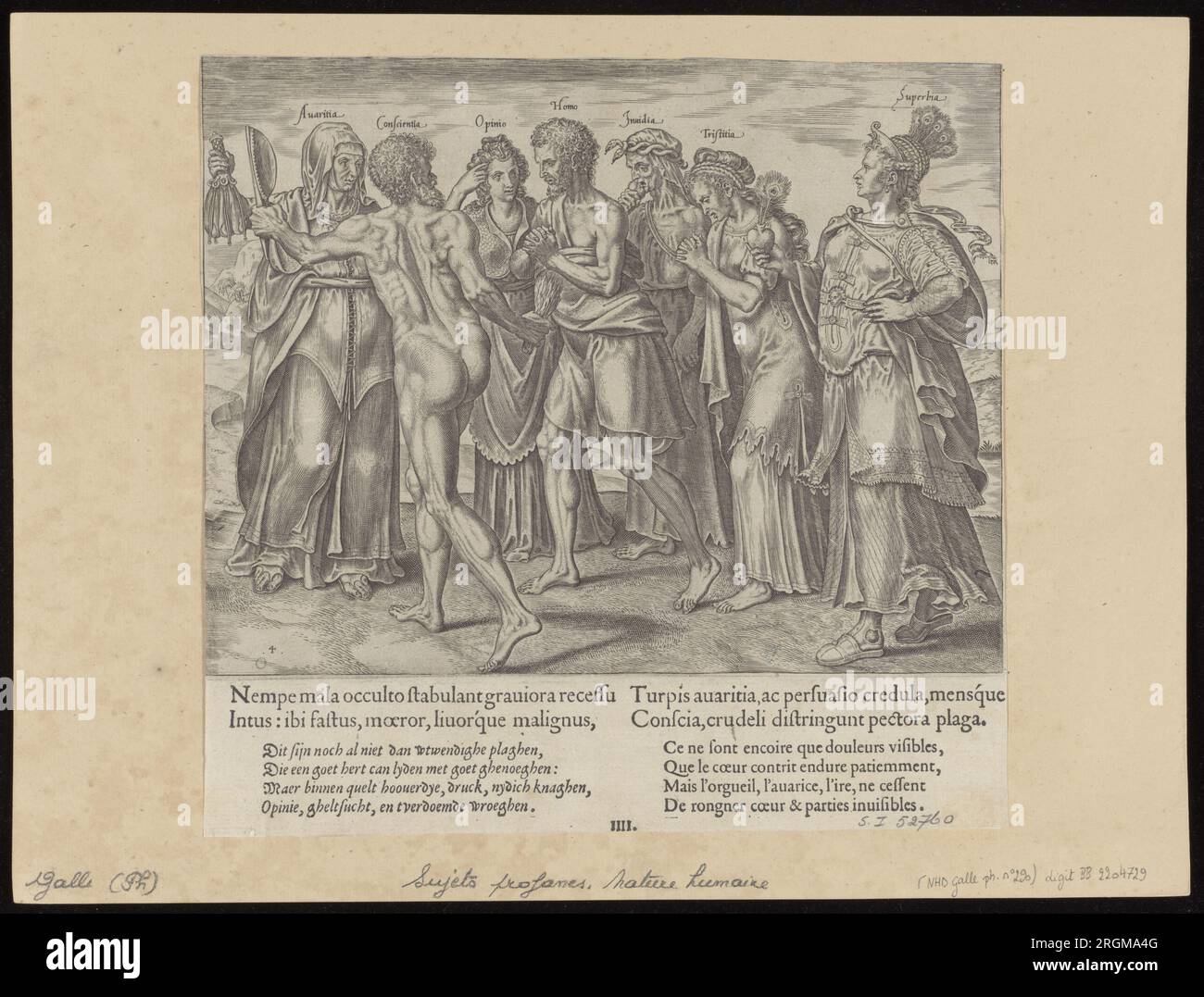 Man is Pestered by Sins 1563 by Philip Galle Stock Photo - Alamy