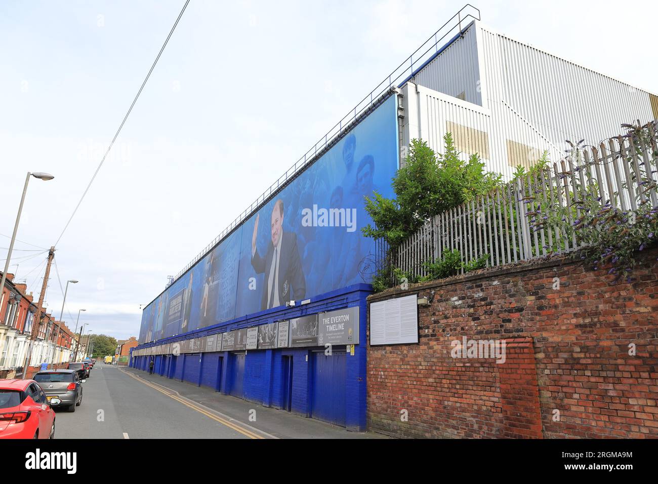 The view along Gwladys Street outside Goodison Park, England. Goodison ...