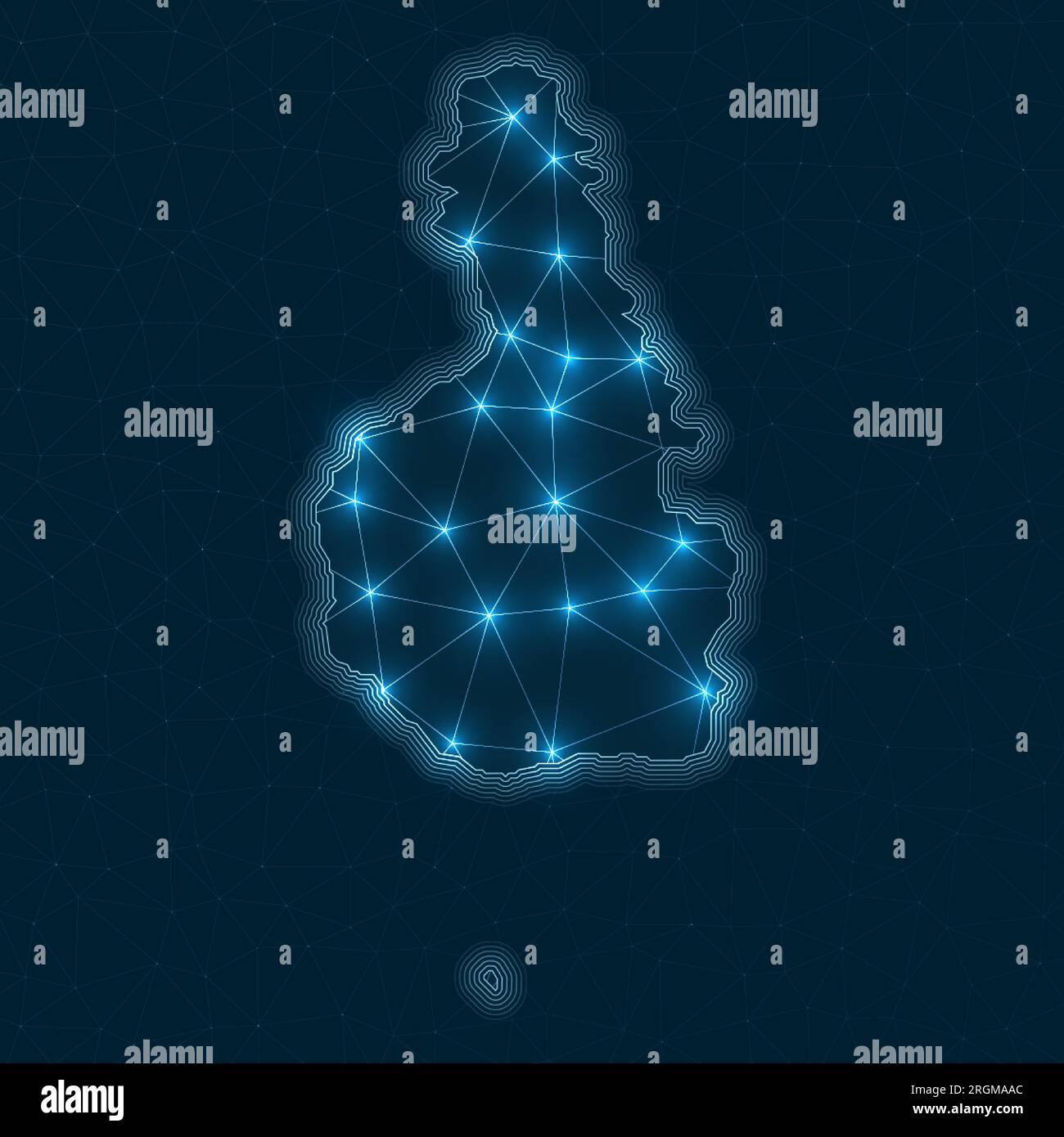 Tioman Island network map. Abstract geometric map of the island ...