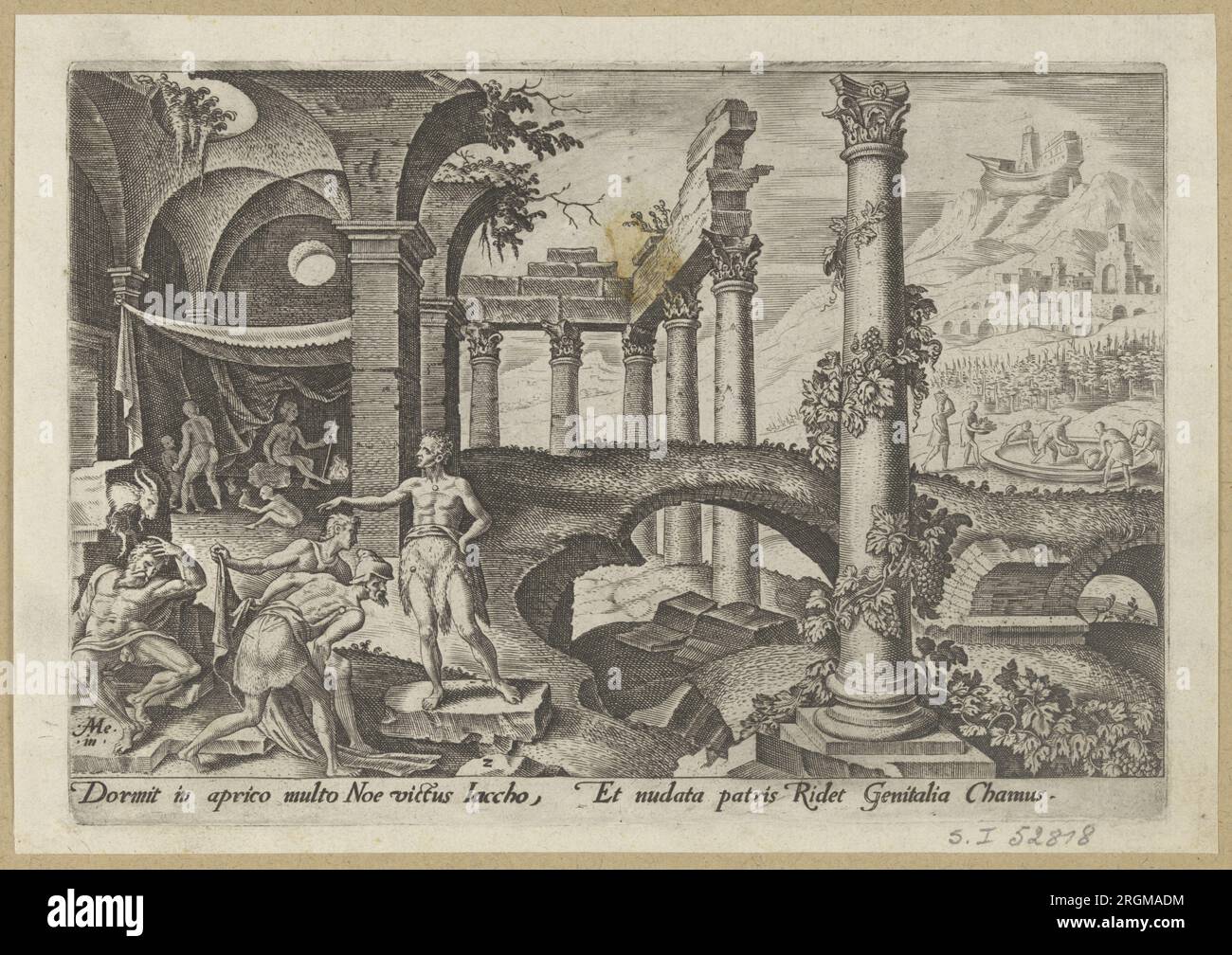 The Mocking of Noah 1569 by Maarten van Heemskerck Stock Photo - Alamy