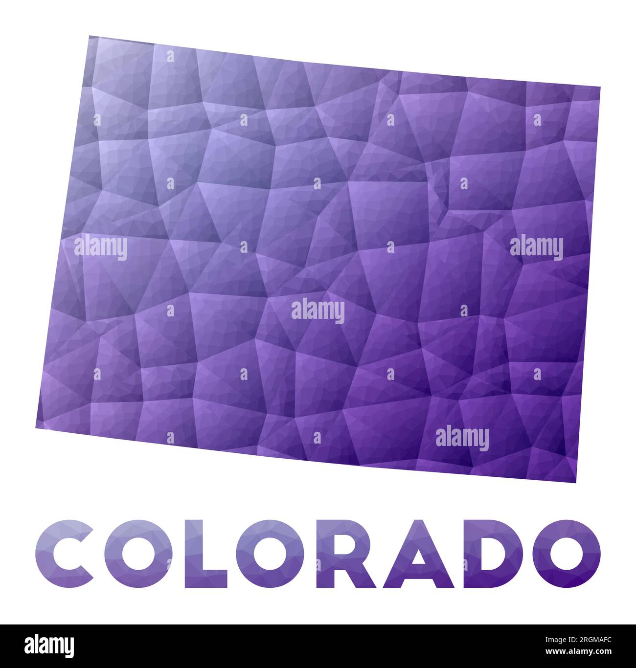 Map of Colorado. Low poly illustration of the US state. Purple ...