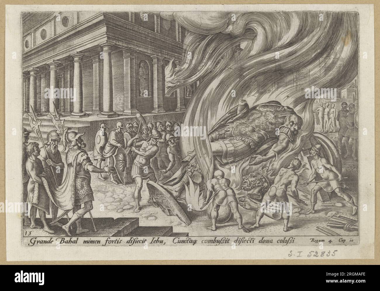 Jehu Destroying The Temple and Statue of Baal 1569 by Maarten van ...