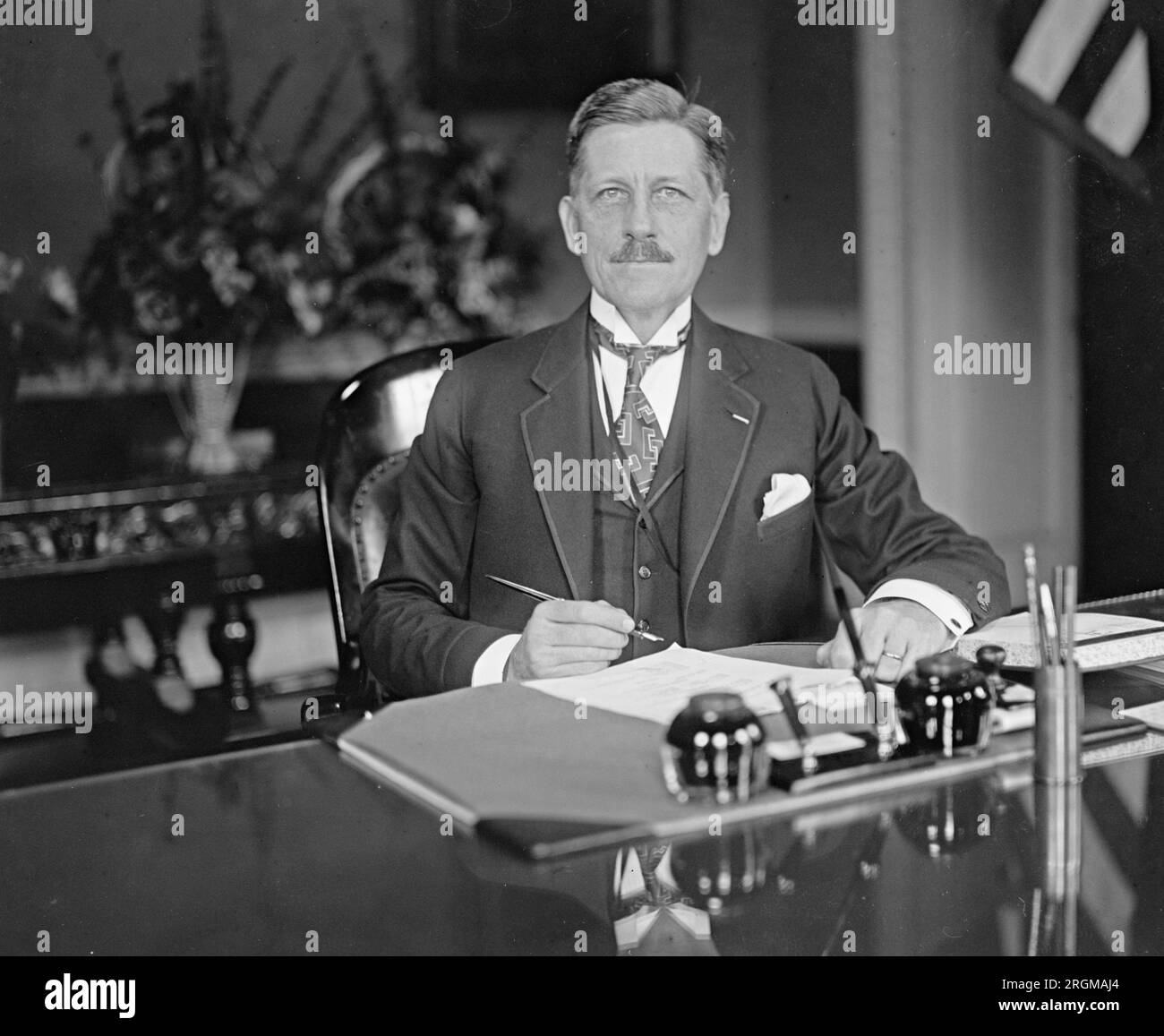 Patrick J. Hurley sitting at a desk ca. 1929 Stock Photo - Alamy