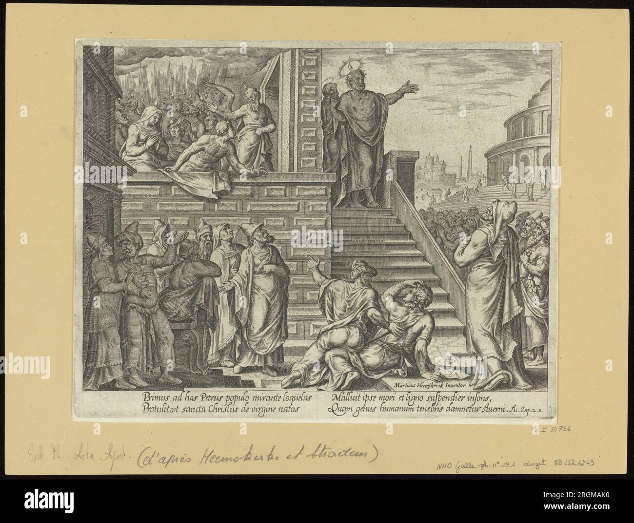 St Peter Preaching In Jerusalem 1575 by Maarten van Heemskerck Stock ...