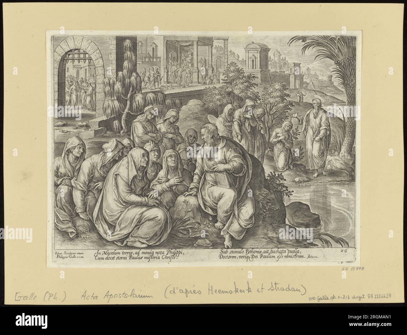 St Paul Speaking to The Women of Philippi 1582 by Stradanus Stock Photo ...