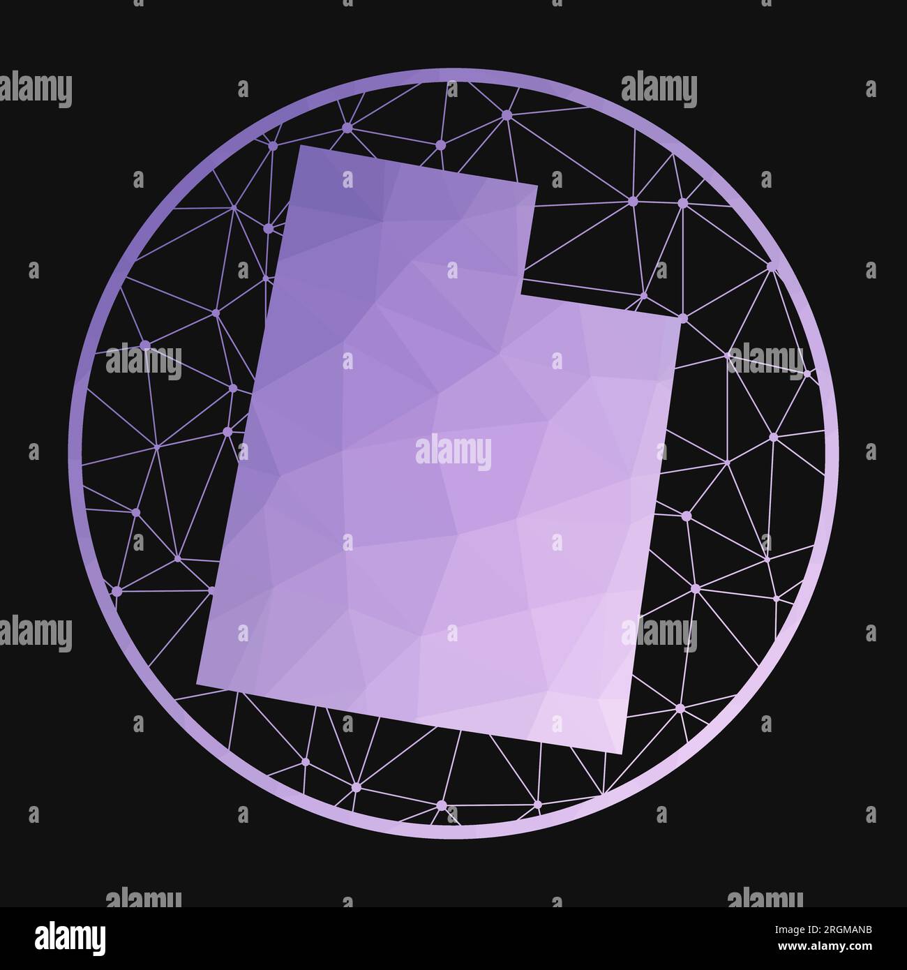 Utah icon. Vector polygonal map of the US state. Utah icon in geometric ...