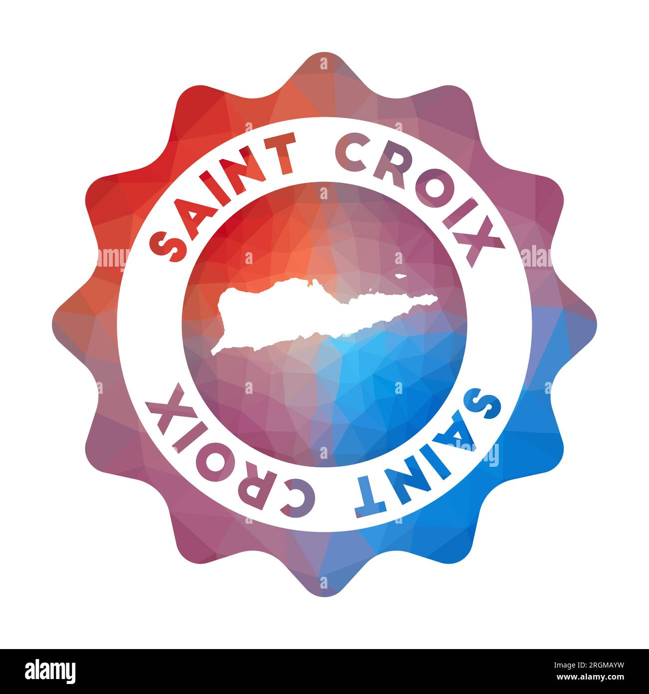Saint Croix low poly logo. Colorful gradient travel logo of the island ...